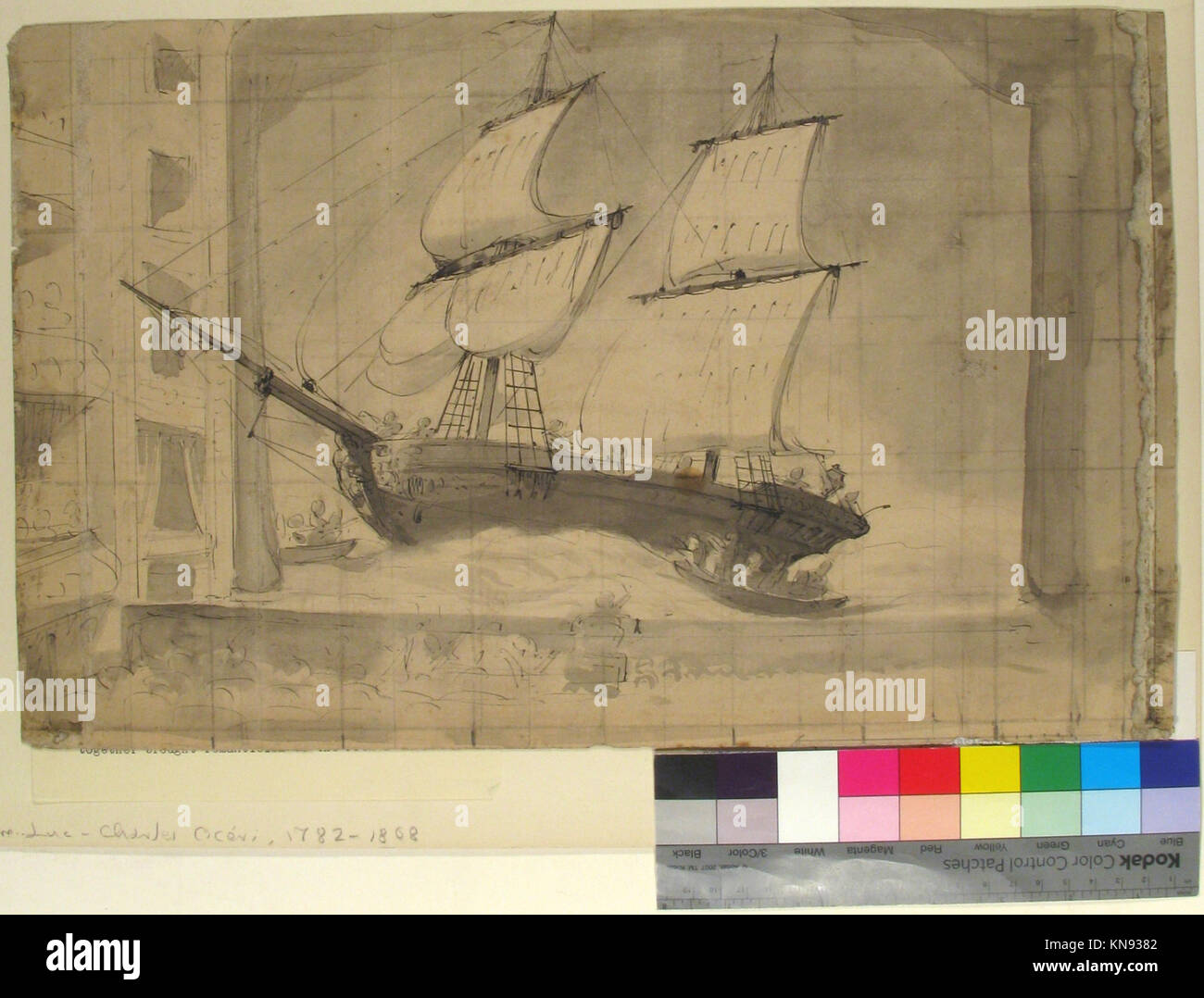 This drawing, created for Wagner's opera *Le Vaisseau FantÃ´me* (The ...