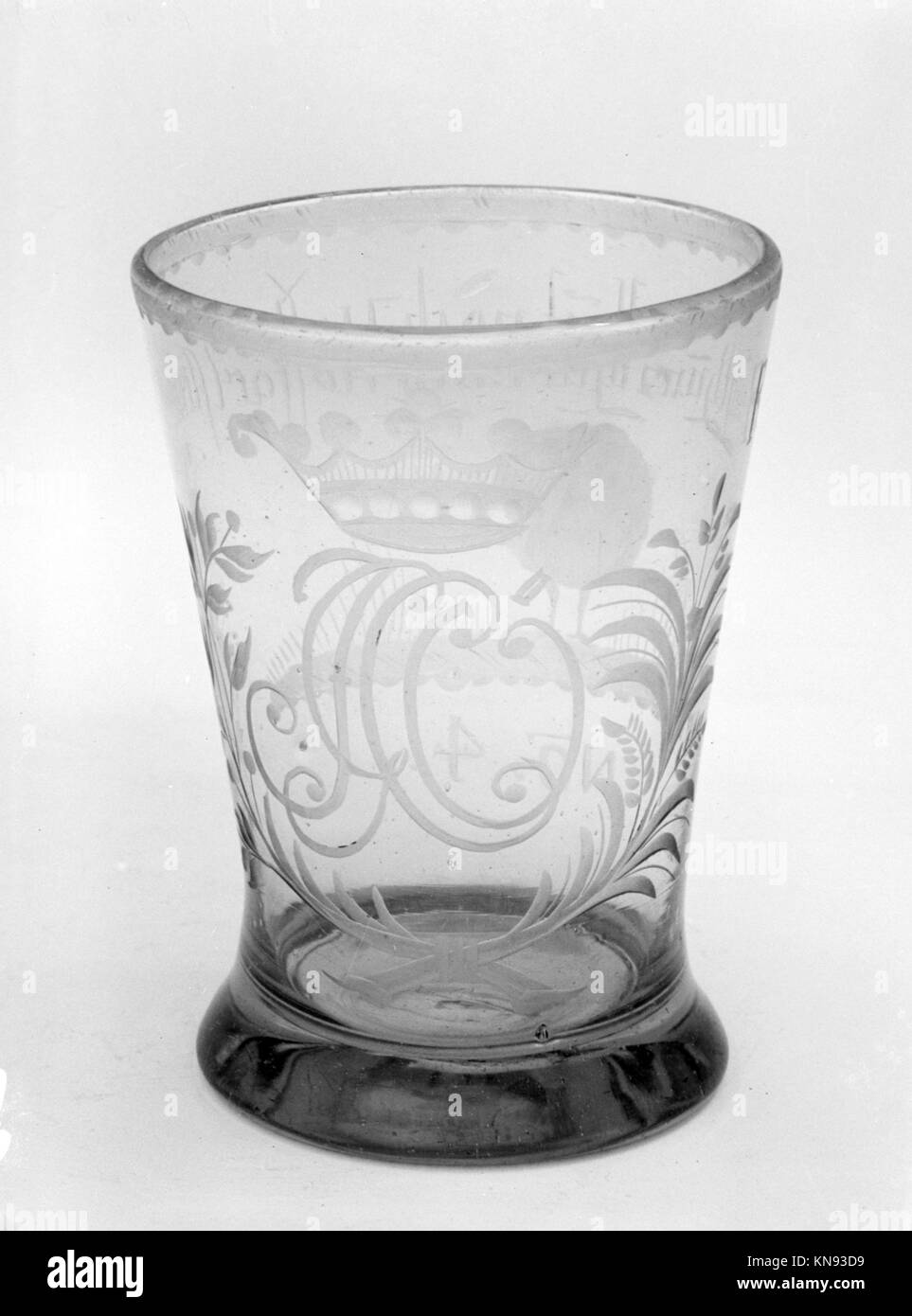 This beaker, part of a historical collection, demonstrates fine ...