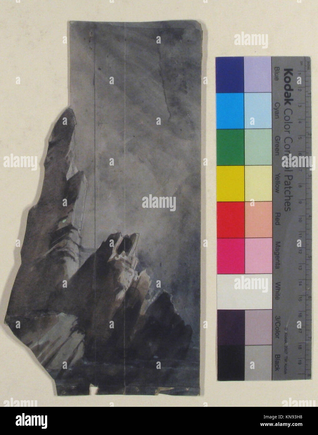 This design for a stage set presents a visual concept for theatrical ...