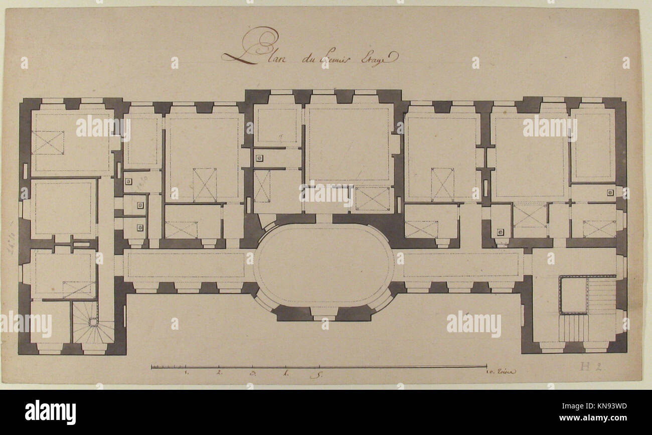 This ground plan represents the second floor layout of a palace ...