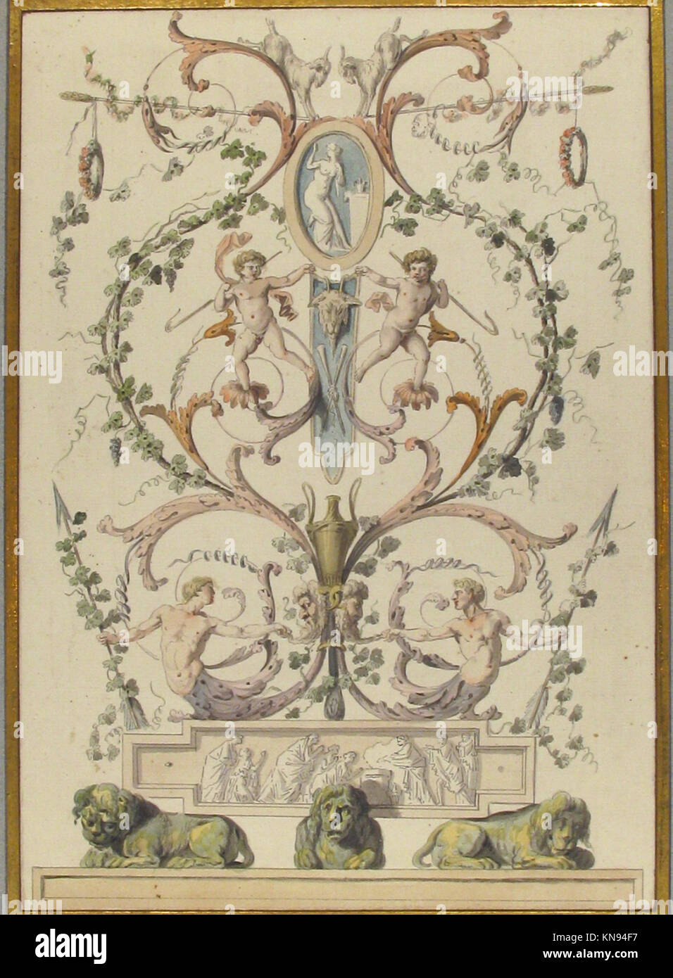 This arabesque design features intricate floral and geometric patterns ...