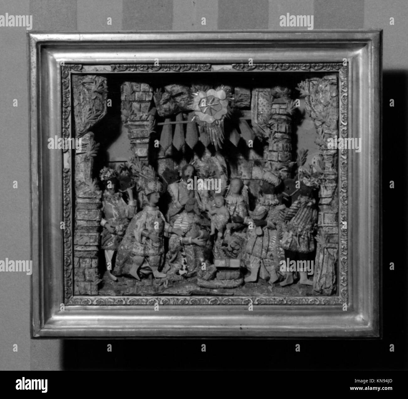 The 'Adoration of the Magi' scene depicts the biblical moment when the ...