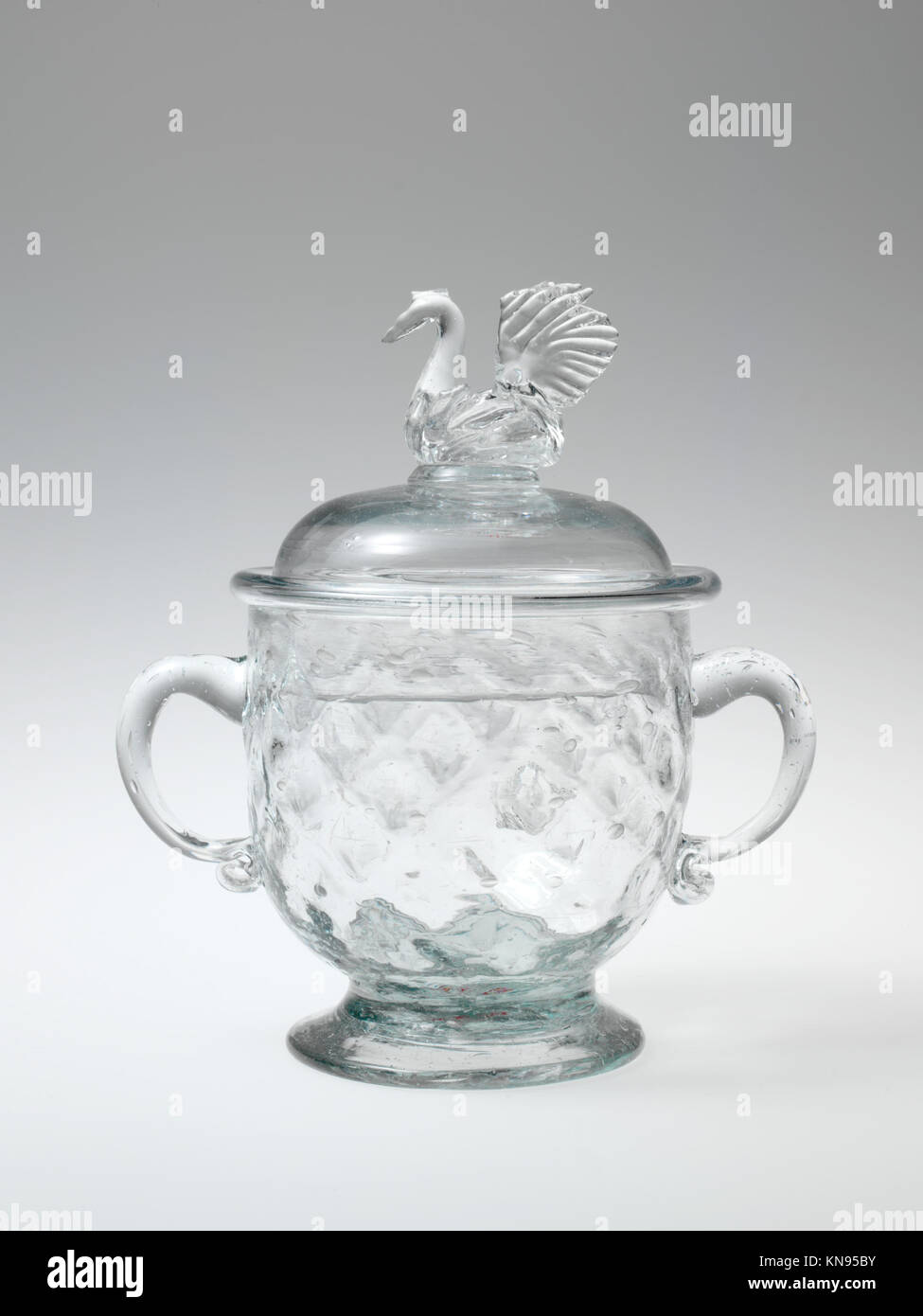 A blown pattern-molded glass cover from the late 18th century ...