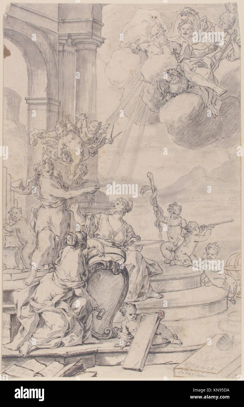 This drawing for a frontispiece represents a planned illustration for a ...