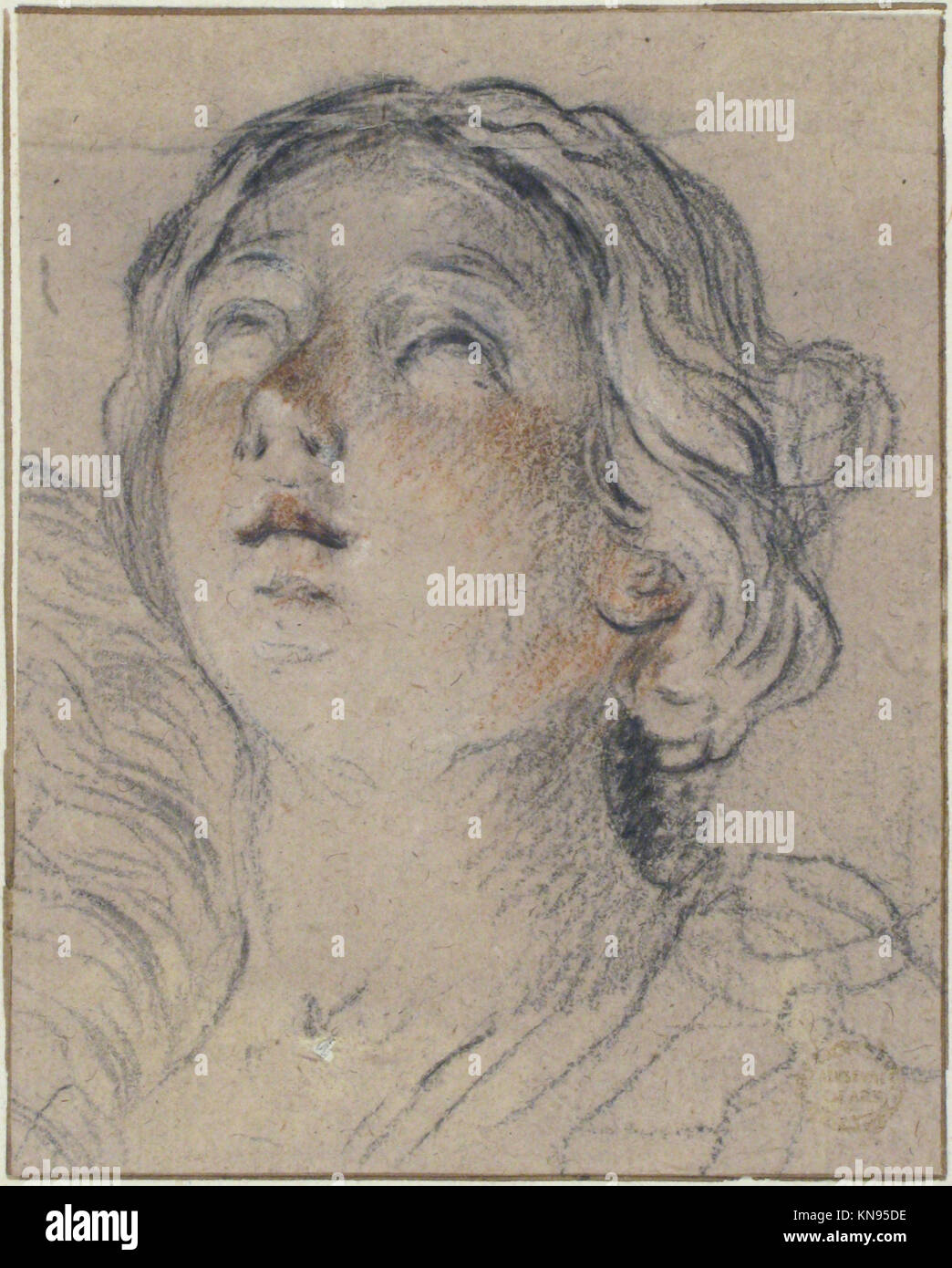 This sculpture of a female head upturned captures the expression and ...