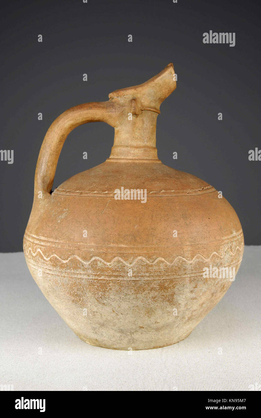 This ceramic jug is an example of period craftsmanship, with intricate ...
