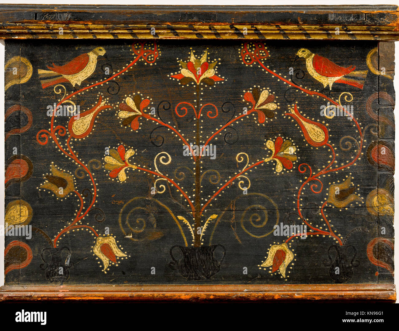 This dower chest, likely used for storing dowry items, features ...