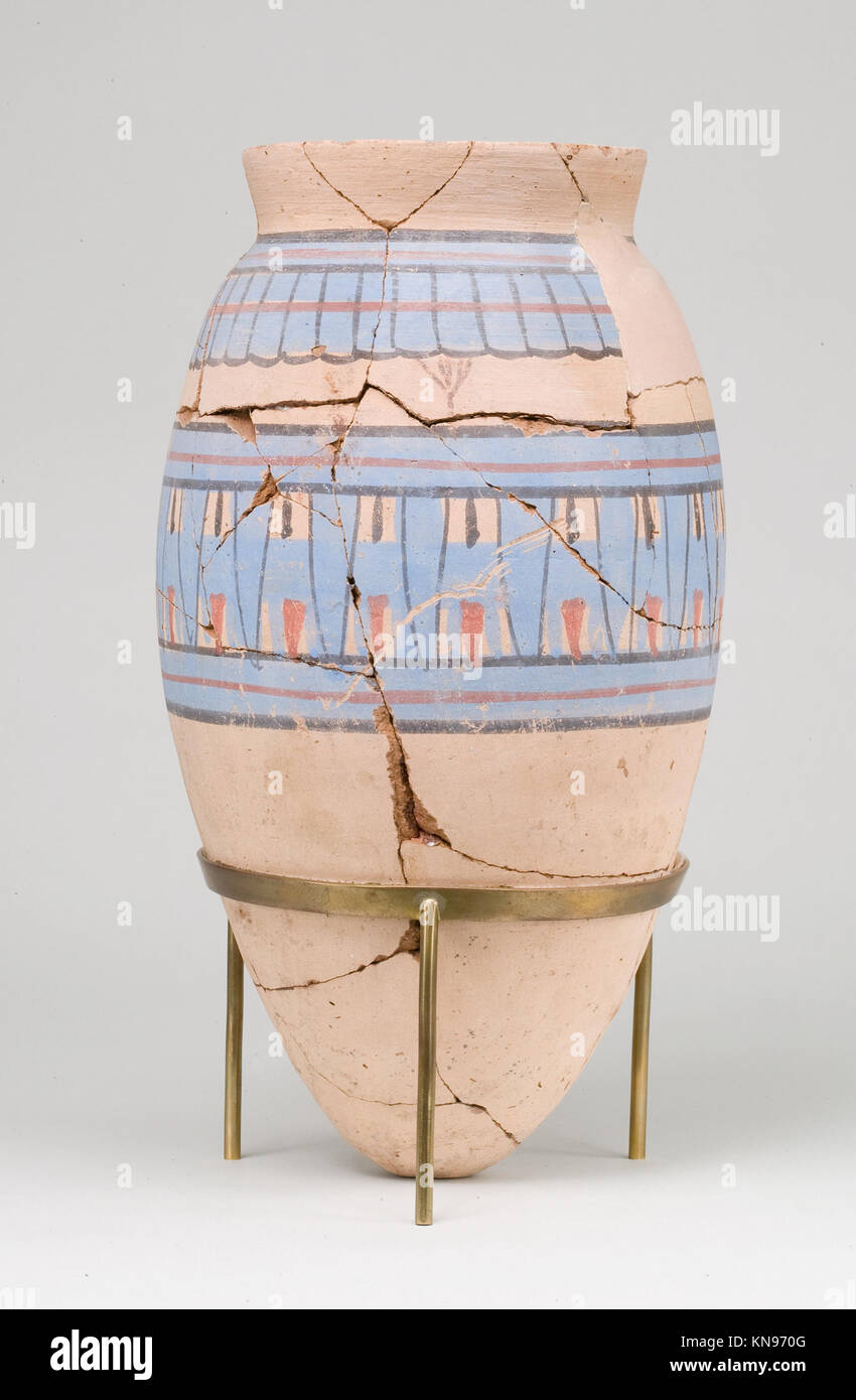 A blue-painted jar from Malqata, part of the MET collection. The jar ...