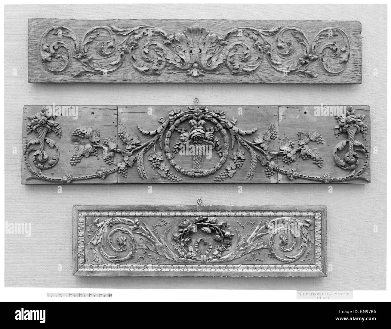 This 18th-century French frieze panel is made from wood, painted in ...