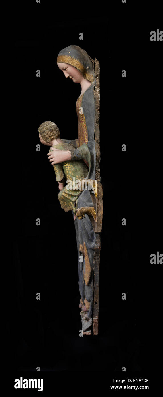 This image shows the Virgin Mary enthroned with the Child Jesus, a ...