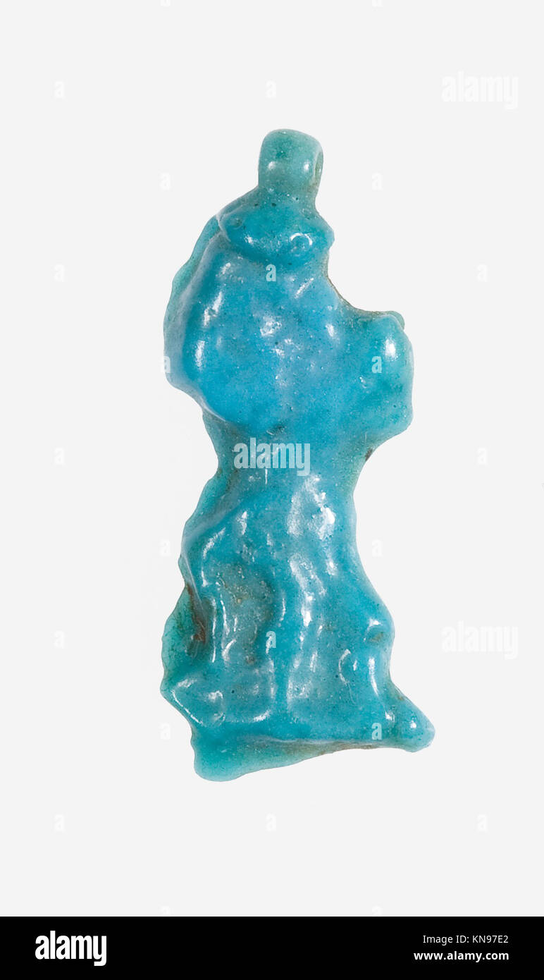 This amulet features the Egyptian deity Bes, depicted with a tambourine ...