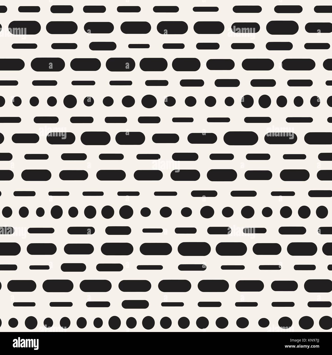 Black and White Irregular Rounded Dashed Lines Pattern. Modern Abstract ...