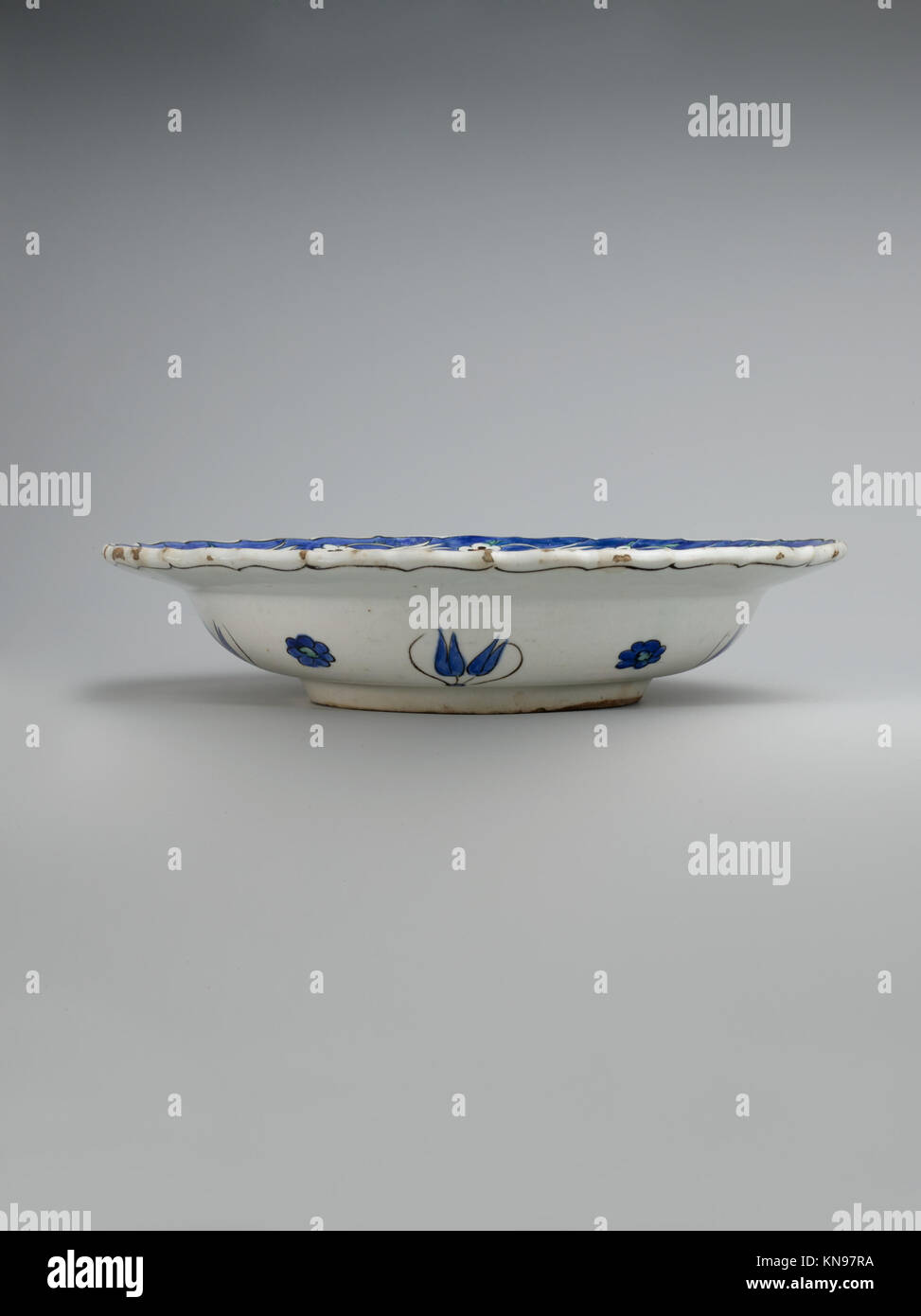 Blue-ground Dish with Floral Design MET DP214290 446895 Stock Photo - Alamy
