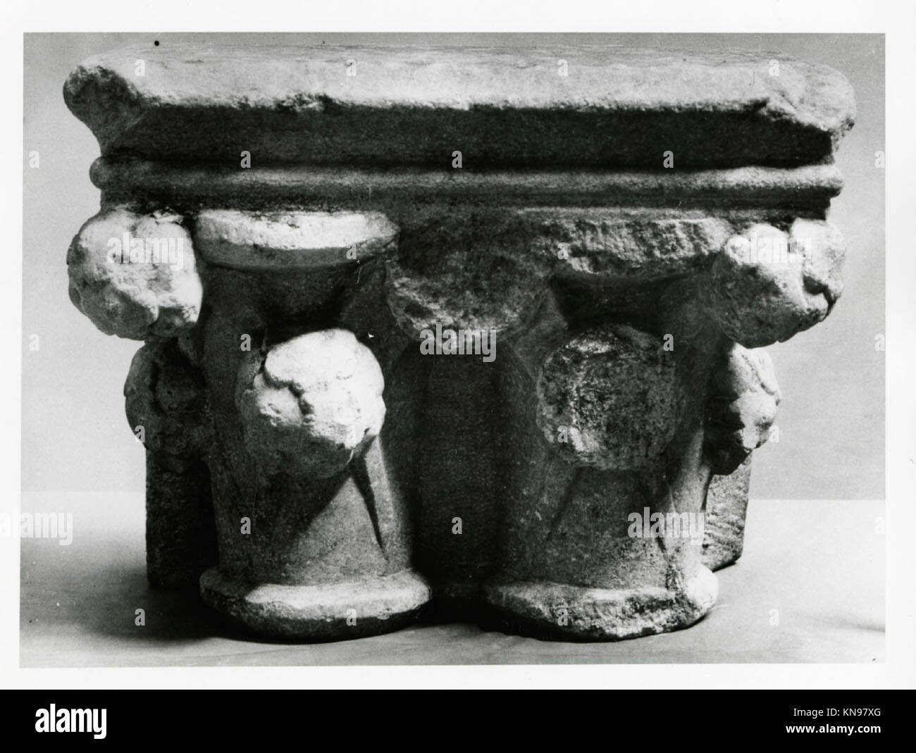 A double engaged capital, part of architectural design, featuring ...