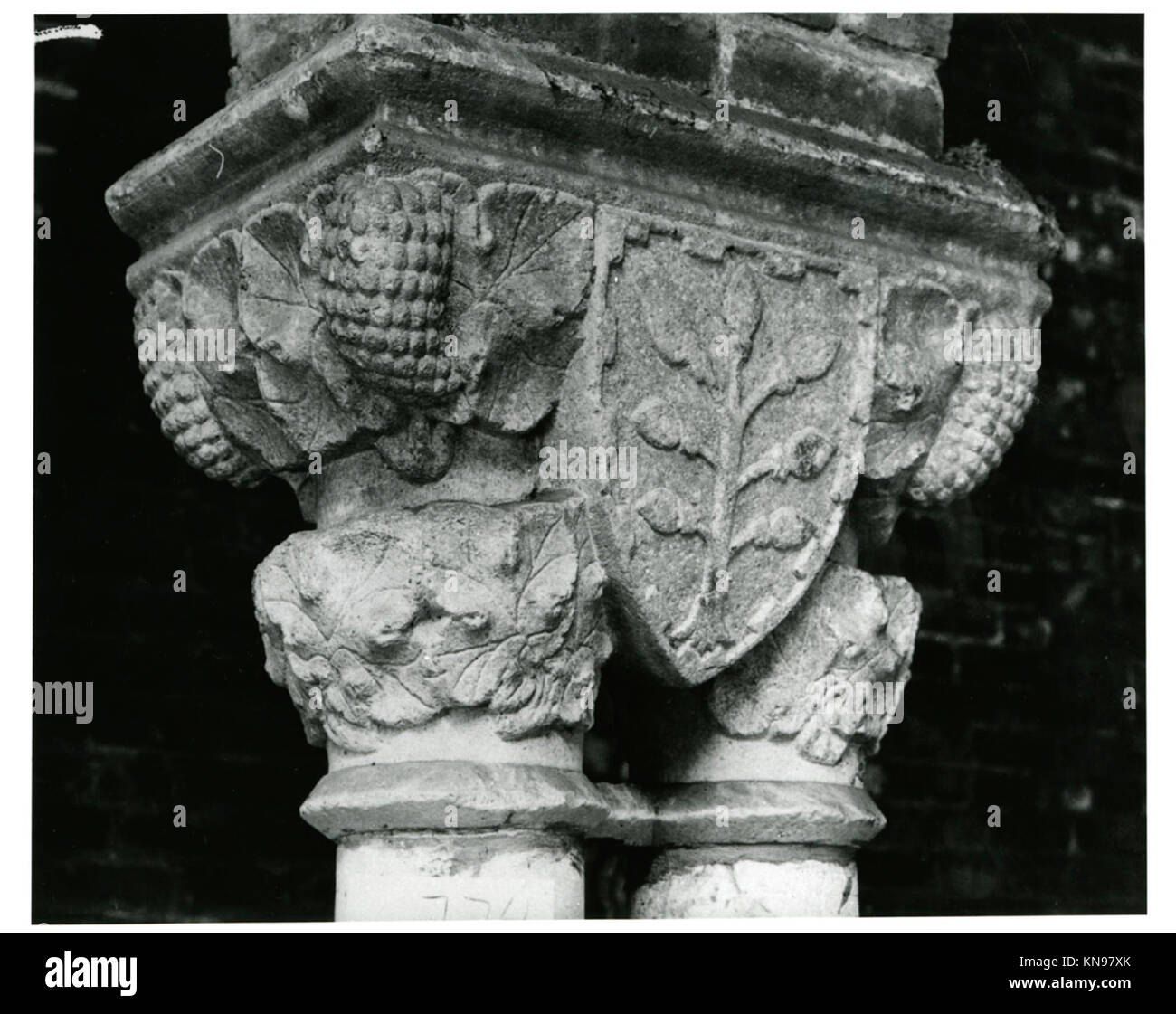 A double capital from an architectural structure, showcasing the ...