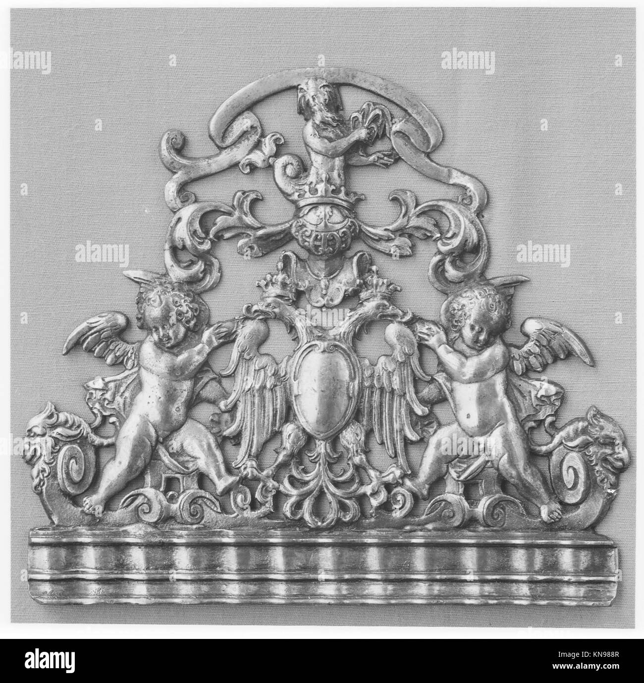 This clock pediment or fret is a decorative architectural feature ...