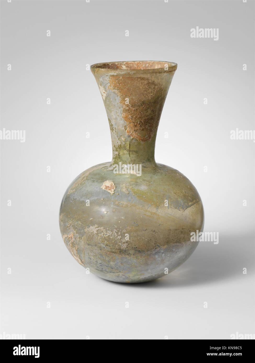 A glass bottle from the MET collection, reference DP218564. This object ...