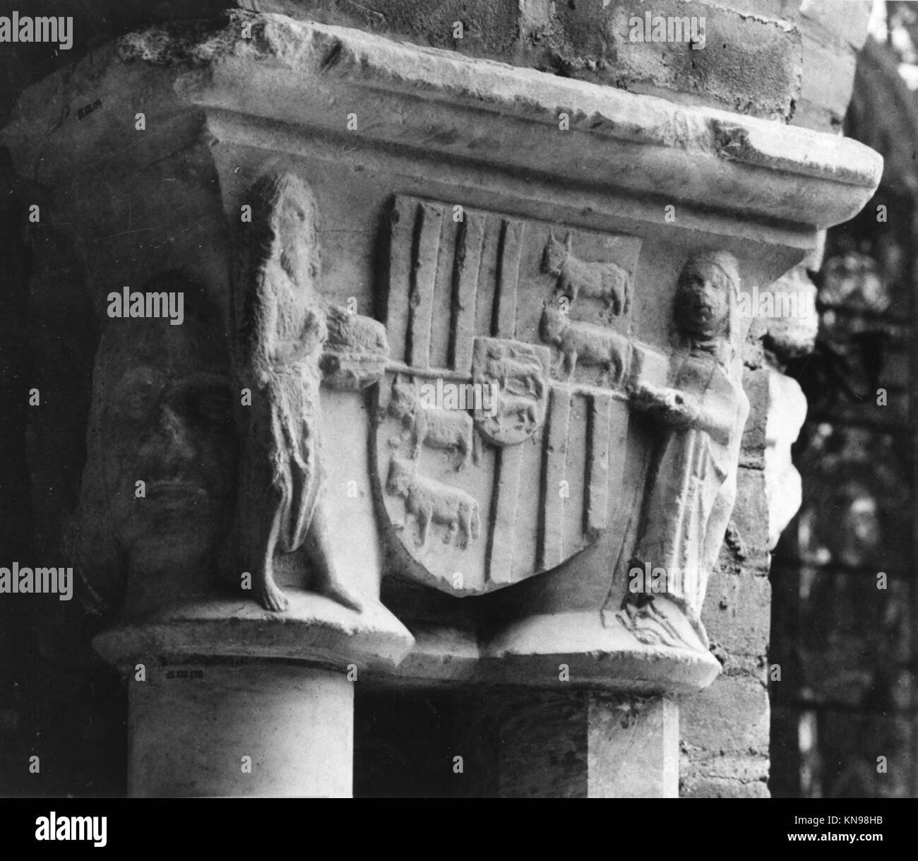 This engaged double capital is a classical column element with detailed ...