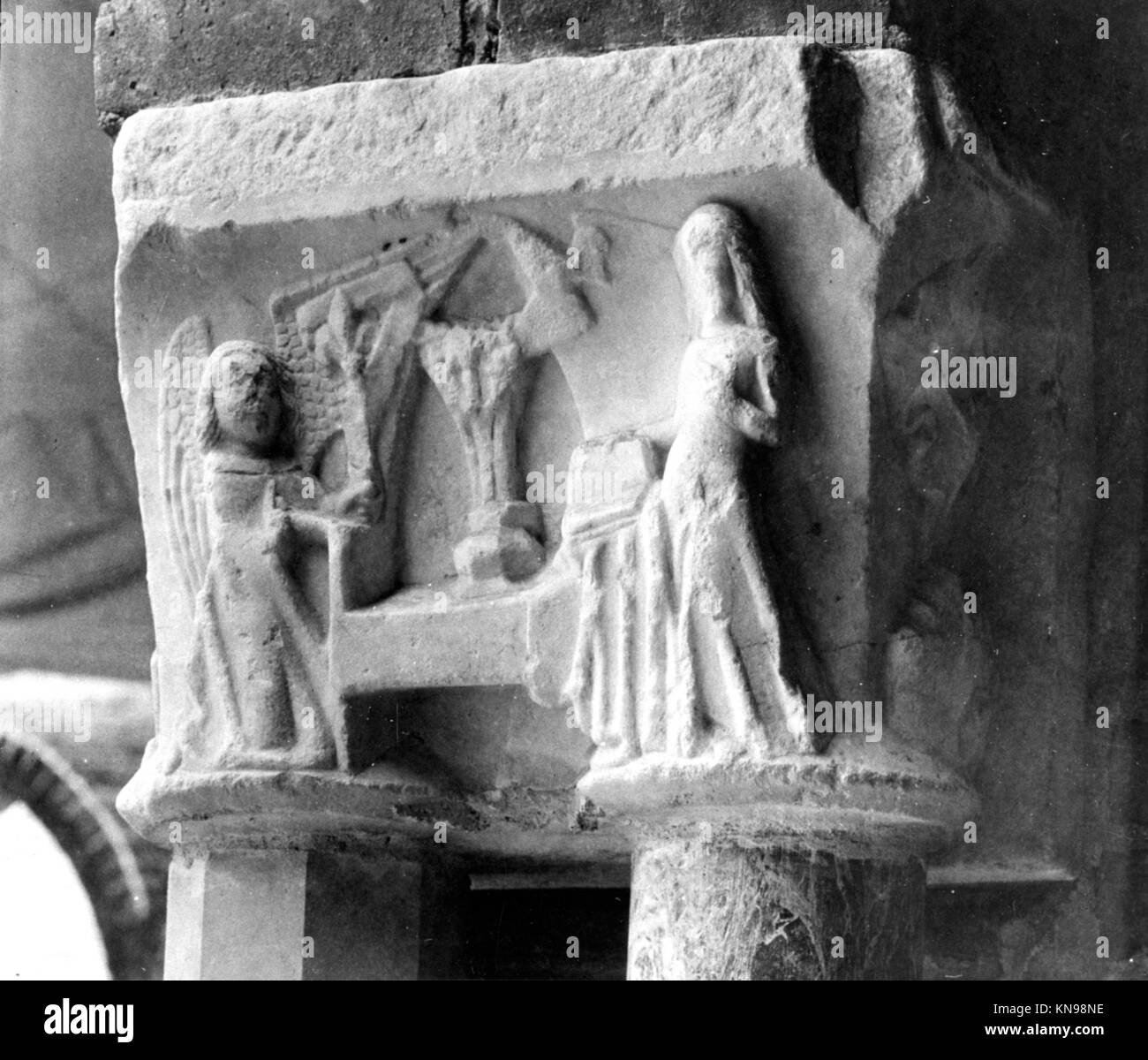 This engaged double capital represents a detailed architectural element ...