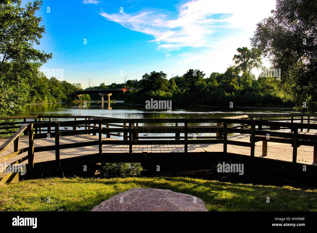 View from Springbank park, London Ontario, overlooking the Thames river ...