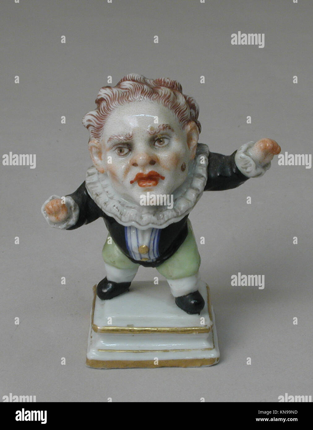 A representation of a dwarf figure, one of a set of three, from the ...