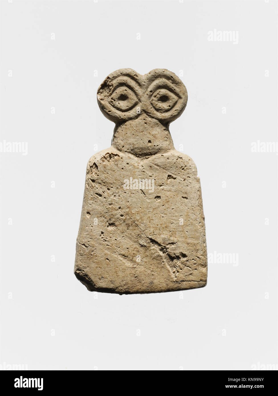 An eye idol, an ancient artifact representing a symbolic human or ...