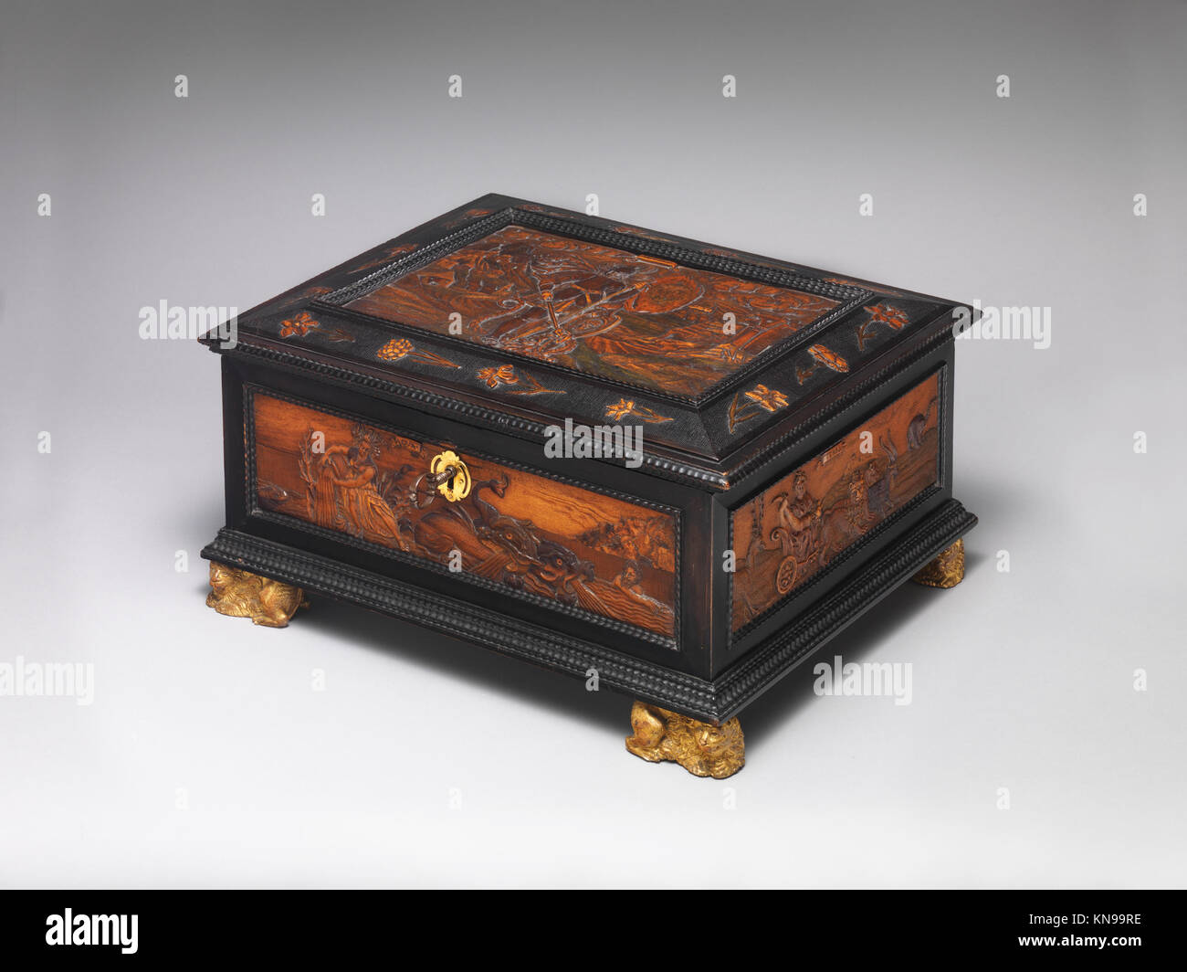 A casket featuring allegories of the Four Elements, depicting earth ...