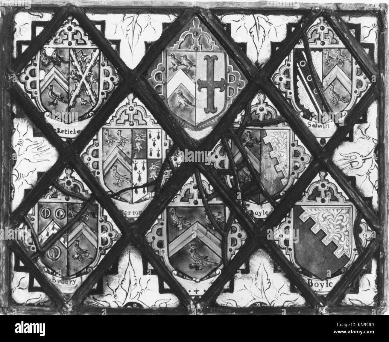 These eight heraldic quarries represent a set of symbols used in ...