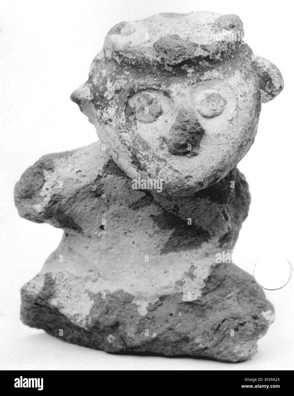 A fragment of a human figurine from the MET collection, illustrating ...