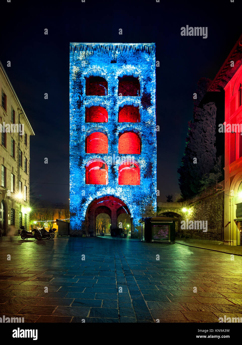 Porta Torre, Como monuments illuminated in Christmas time, Lombardy ...