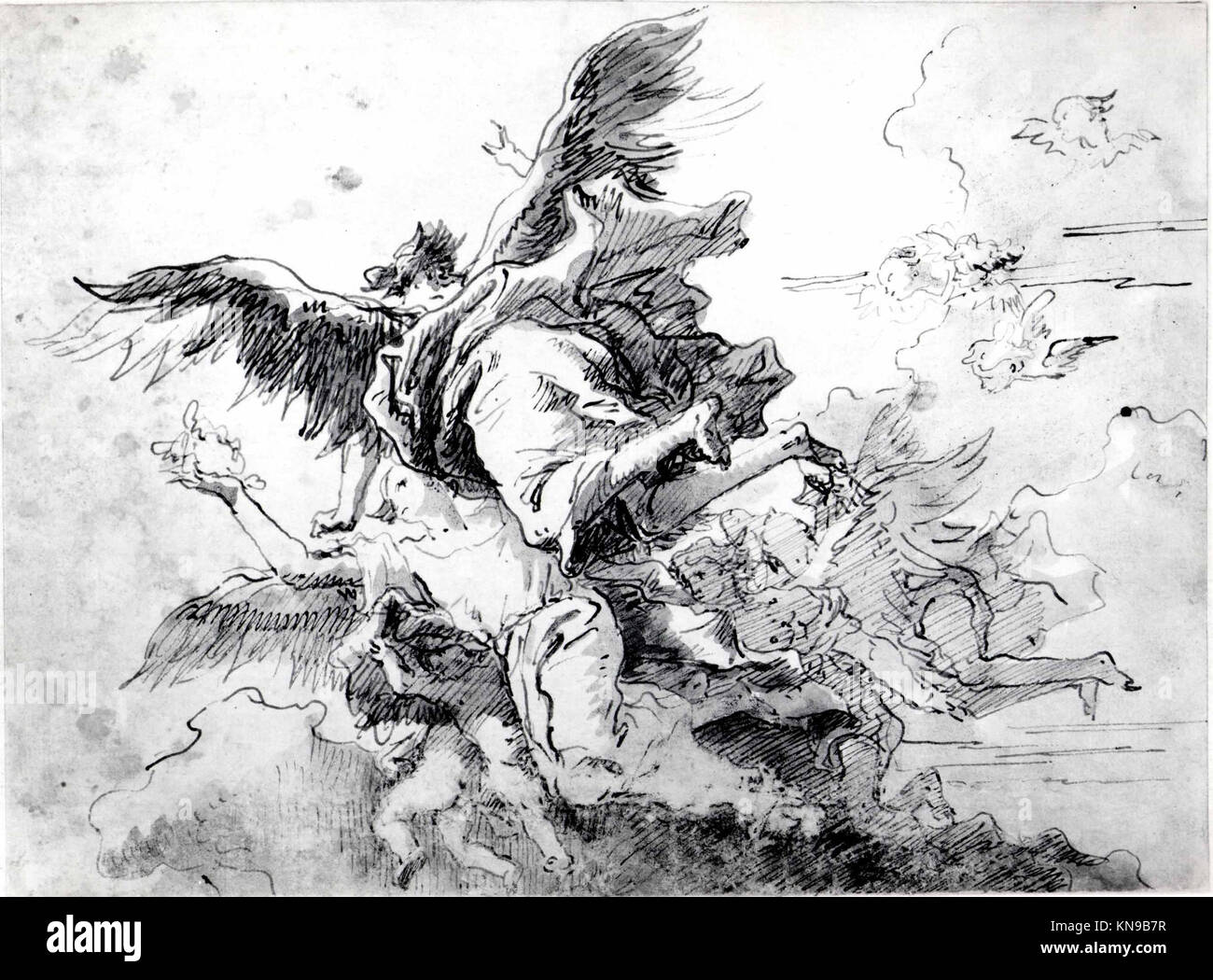 This artwork, titled *Angels in the Sky*, features angelic figures in a ...