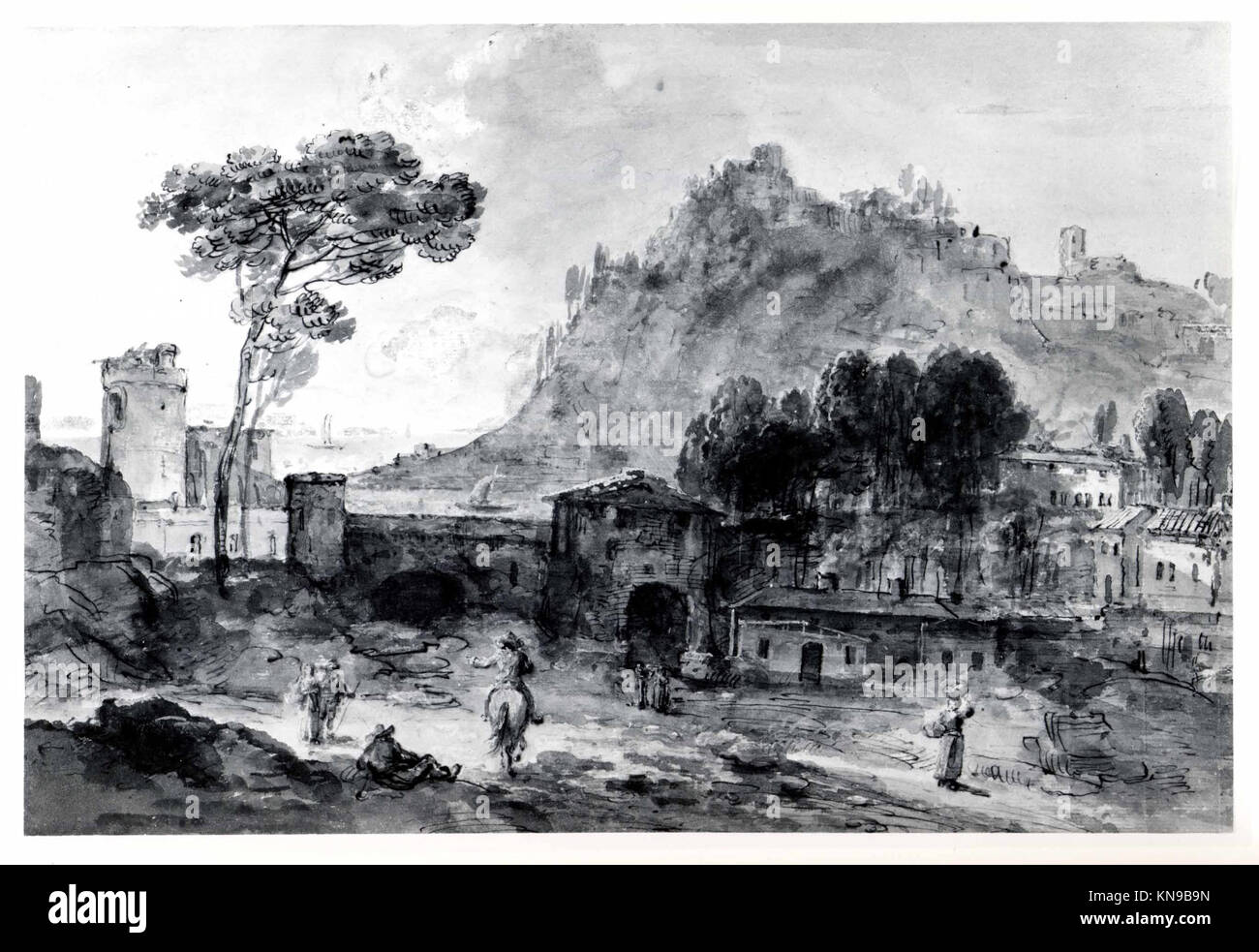 This classical landscape painting, MET SF-1975-1-550, depicts a town ...