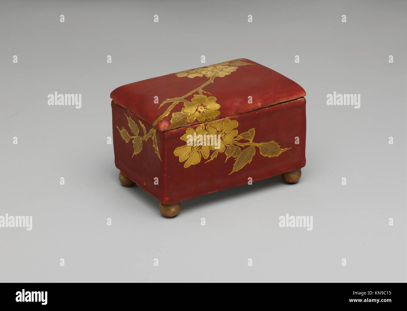 This covered jewel box, designed by Mary Louise McLaughlin, features ...