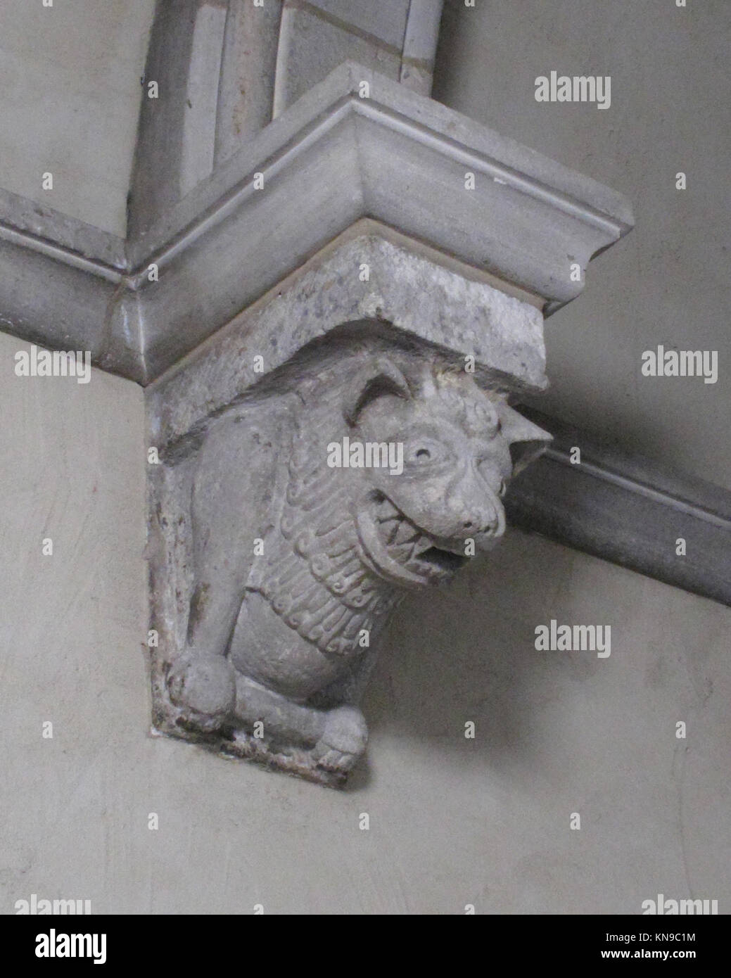 This corbel features a detailed depiction of the fore portion of a ...