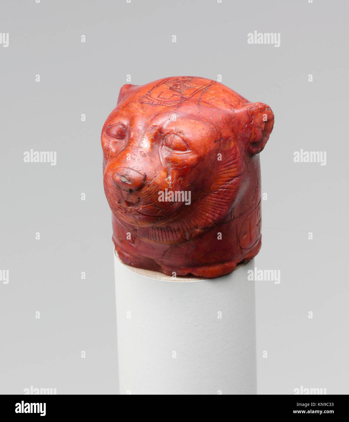 This carved head of a leopard, inscribed with the name of the Egyptian ...