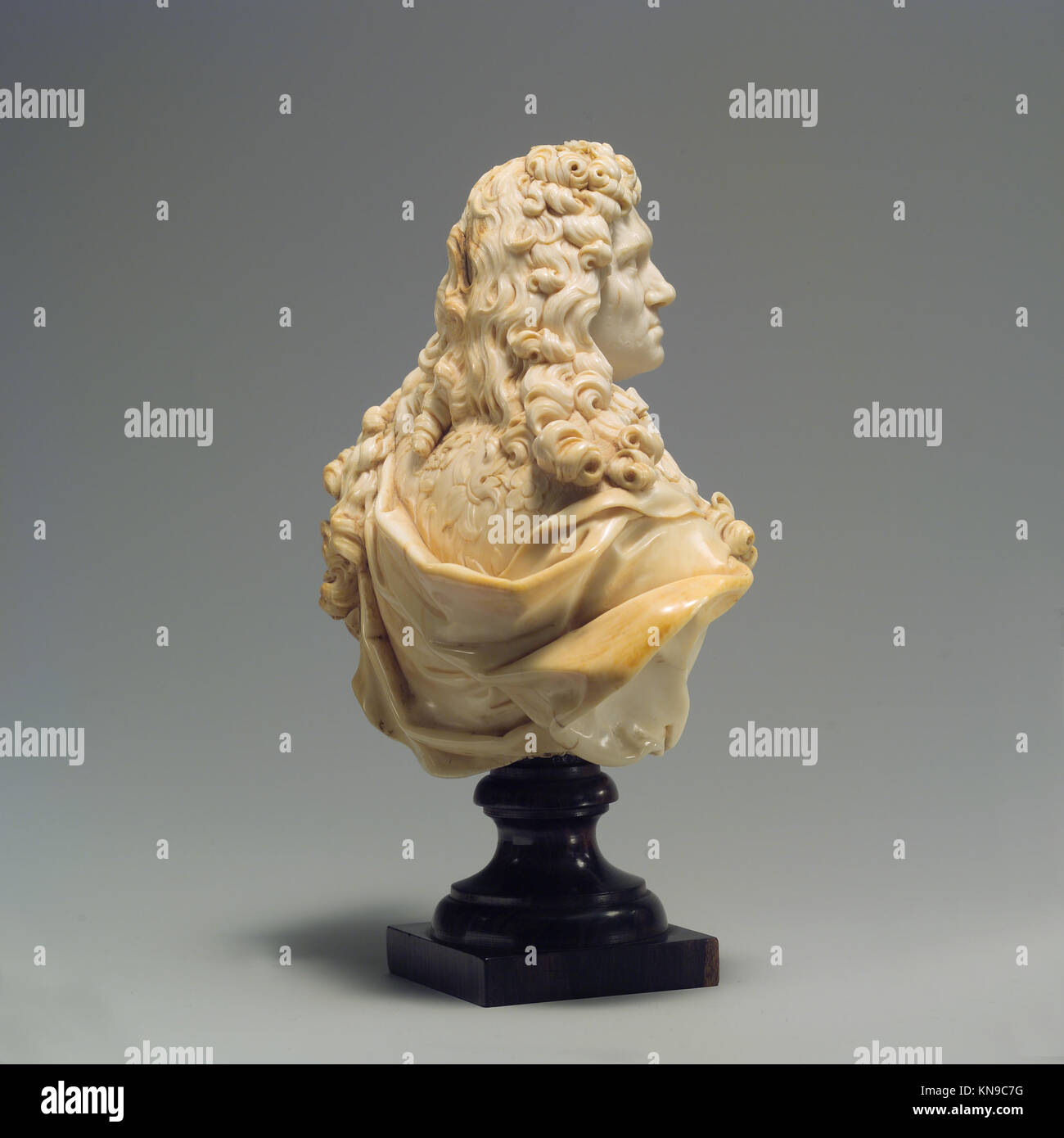 This bust represents a classical portrait, capturing the facial ...