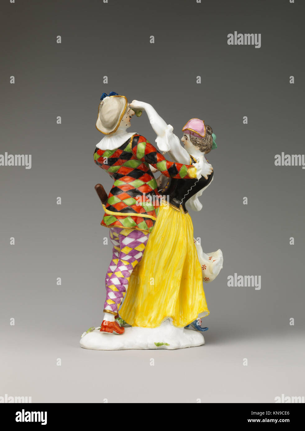 This artwork, titled 'Harlequin Family,' likely depicts a theatrical or ...