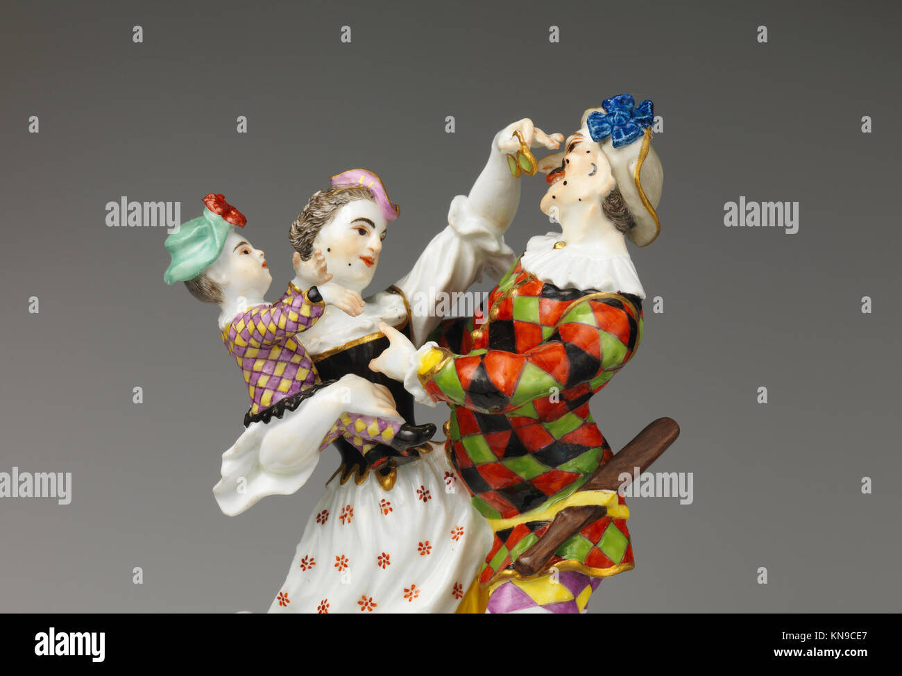 This painting portrays a family of Harlequins, characters from the ...