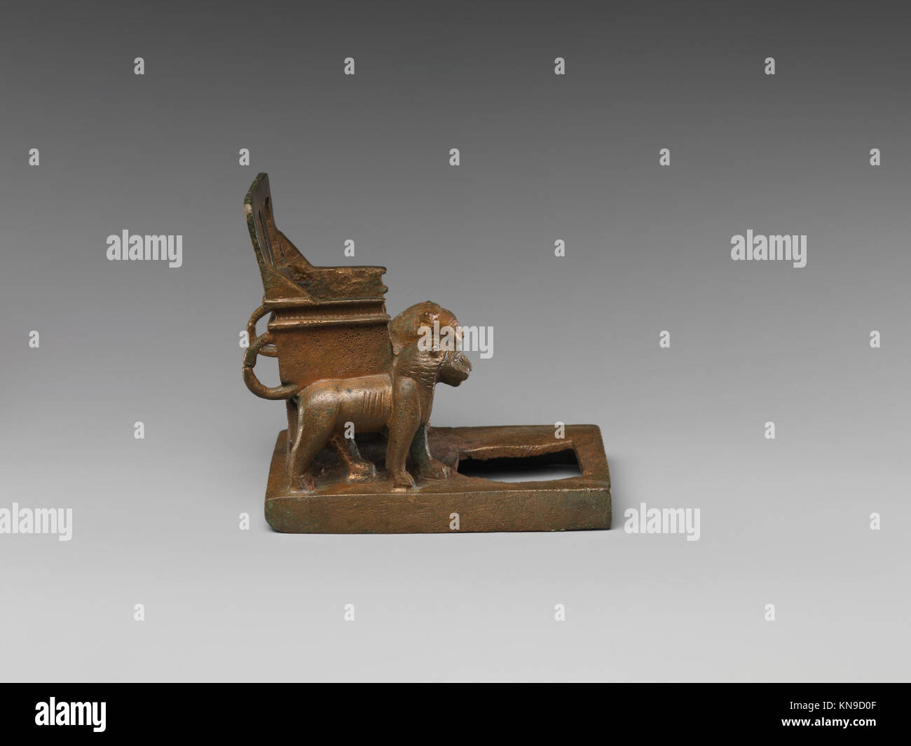 This artwork depicts God's throne supported by two striding lions, a ...