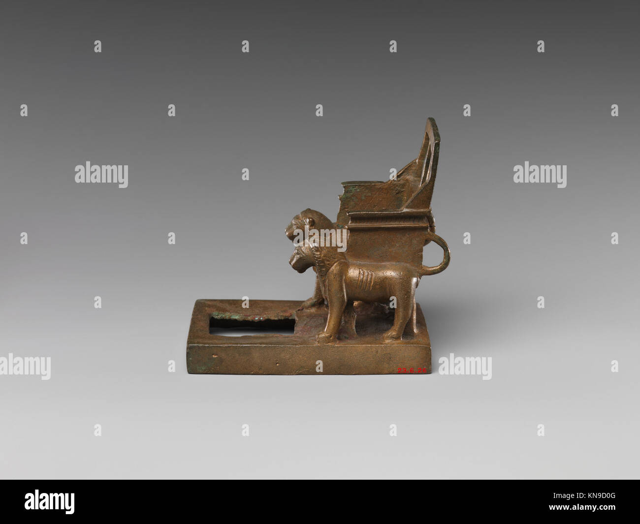 This artwork depicts God's throne, supported by two striding lions. It ...