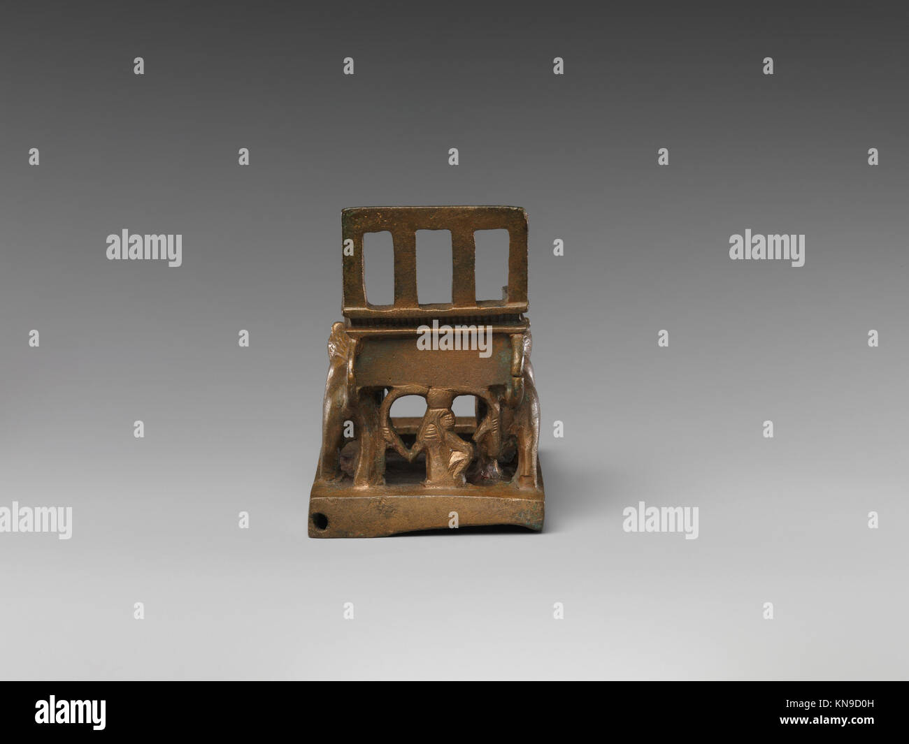 This artwork depicts God's throne, supported by two striding lions ...