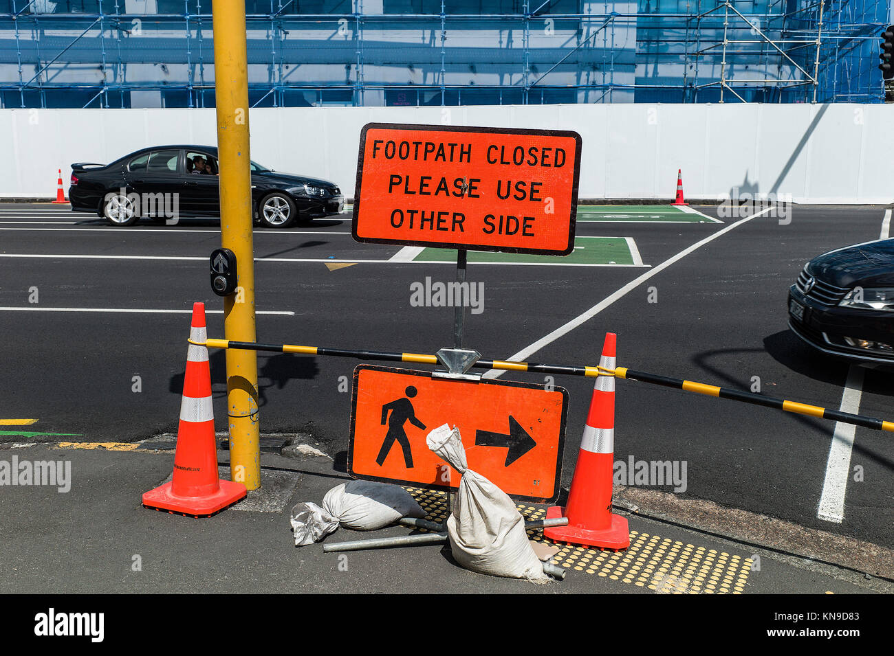 Traffic signs in Newmarket a suburb of Auckland New Zealand Stock Photo ...