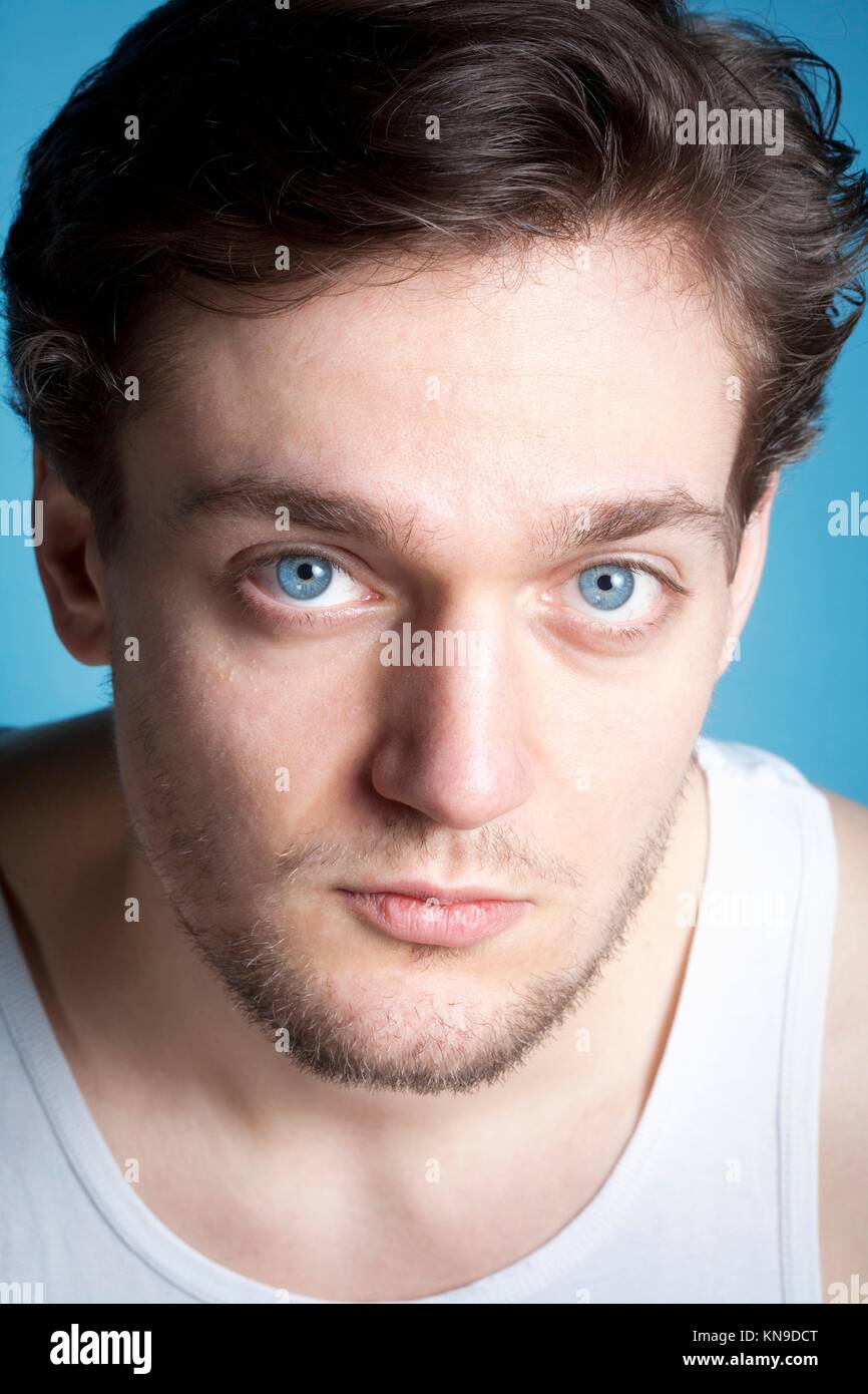Portrait of a Young Man with Brown Hair Stock Photo - Alamy