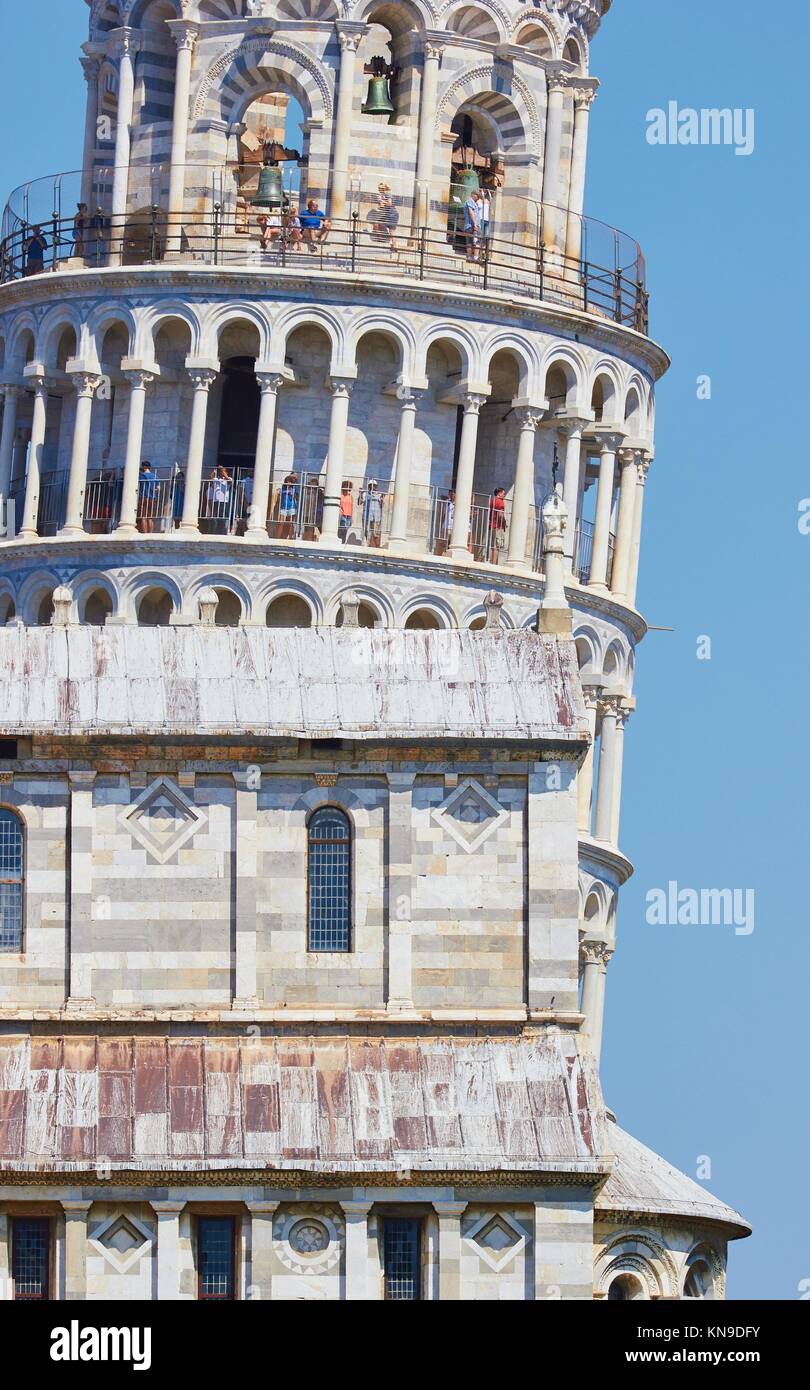 The Leaning Tower shows its angle of tilt from behind Pisa Cathedral ...