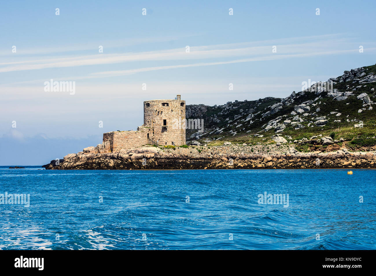 View of Cromwells Castle from Bryher Stock Photo - Alamy