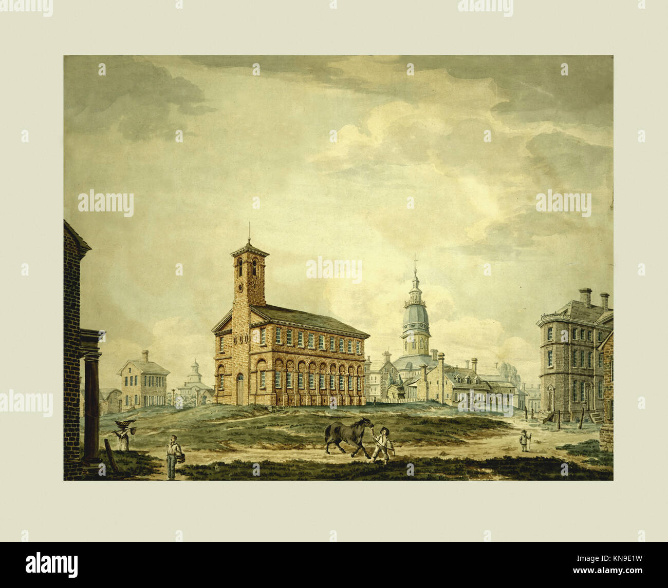 19th century view of Annapolis, Maryland Stock Photo - Alamy