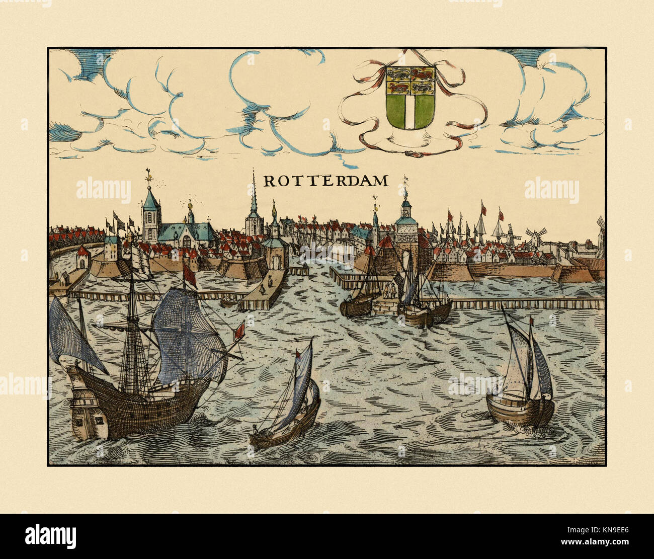 17th century view of Rotterdam, Holland Stock Photo - Alamy