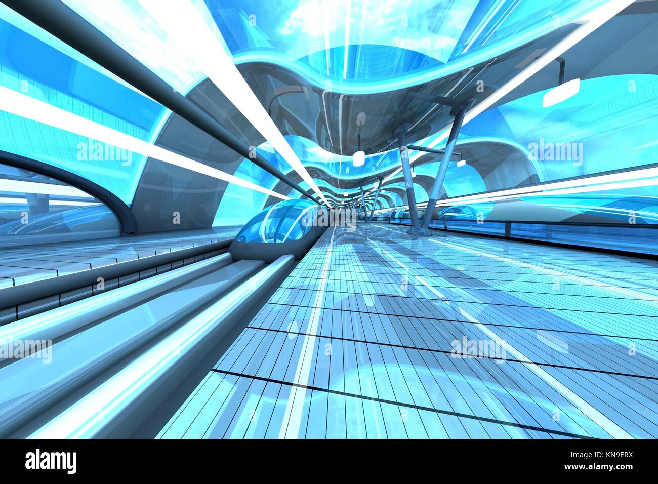 Futuristic subway train station 3d hi-res stock photography and images ...