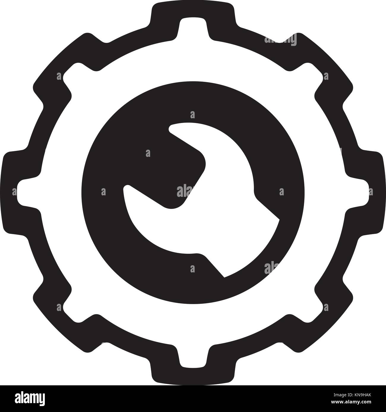 Engineering Icon. Gear and Wrench. Service Symbol Stock Vector Image ...