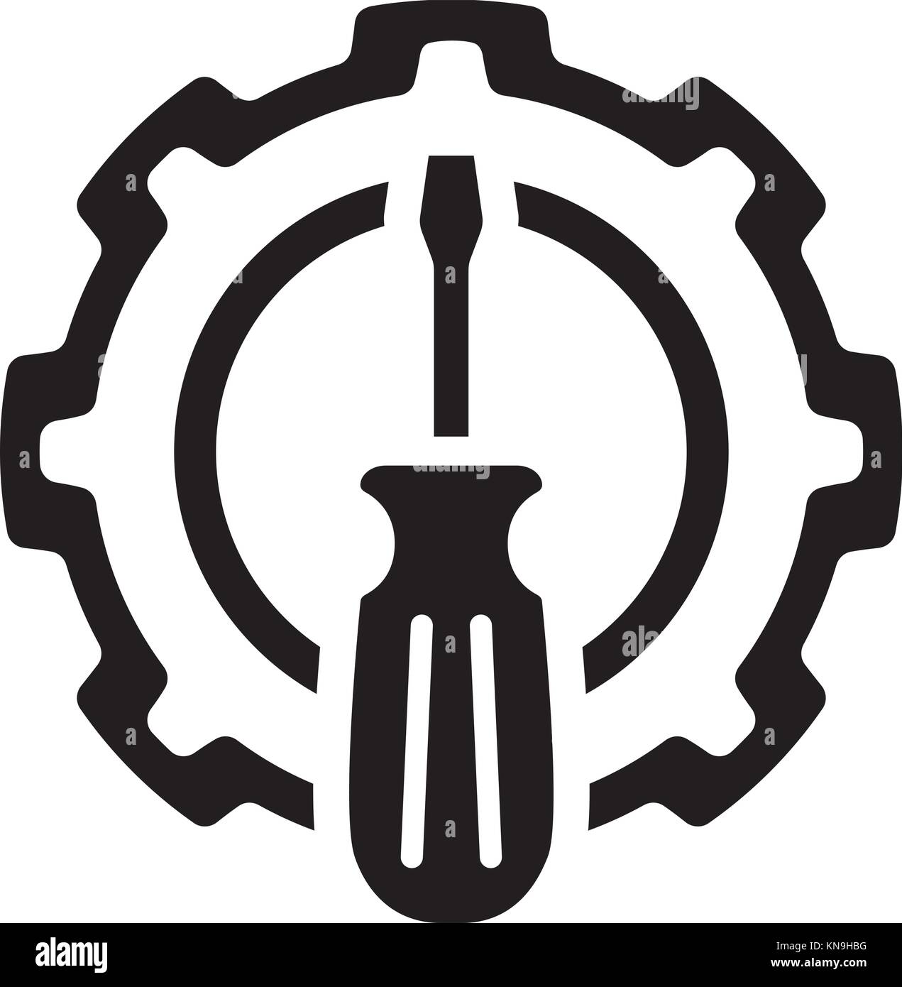 Fine Tuning Icon. Gear and Screwdriver. Service Symbol Stock Vector ...